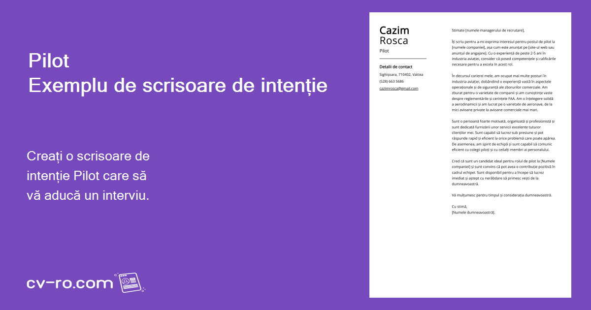 Pilot Exemple de scrisori de intenție (șablon și 20+ sfaturi)