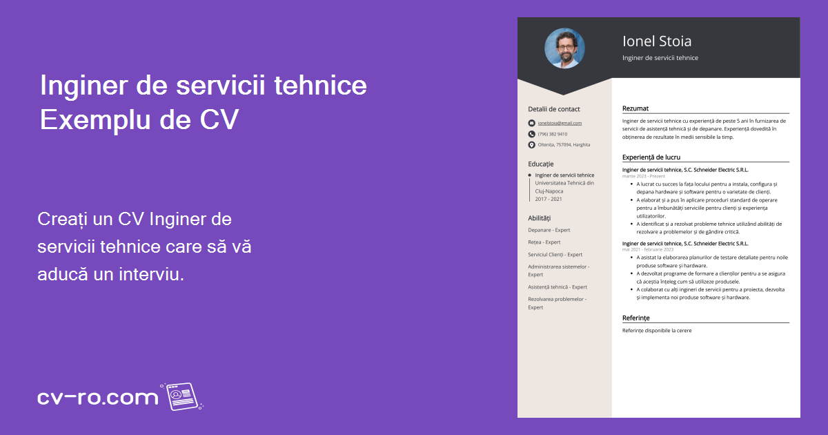Inginer de servicii tehnice Exemple de CV-uri (Model & 20+ Sfaturi)